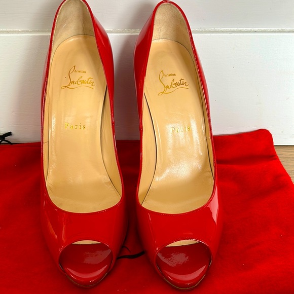 Christian Louboutin | Shoes | Red Peep Toe Christian Louboutin Shoes ...